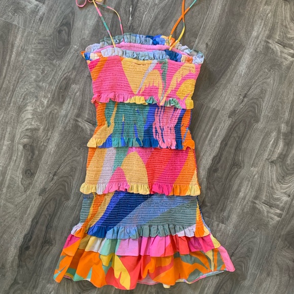 FARM Rio | Dresses | Farm Rio Mini Dress Tropical Sunset | Poshmark